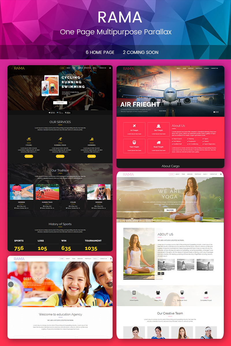 RAMA – One Page Multipurpose Parallax Landing Page Template – DexignLab ...